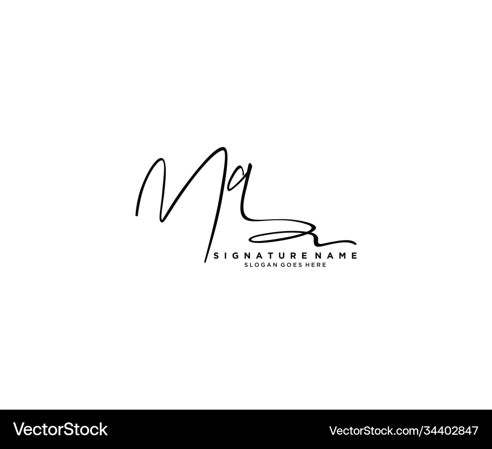 Letter mq signature logo template Royalty Free Vector Image