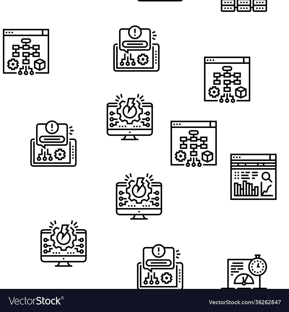 System work process seamless pattern Royalty Free Vector