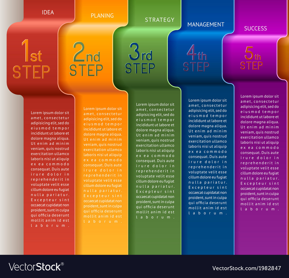 Template five steps Royalty Free Vector Image - VectorStock