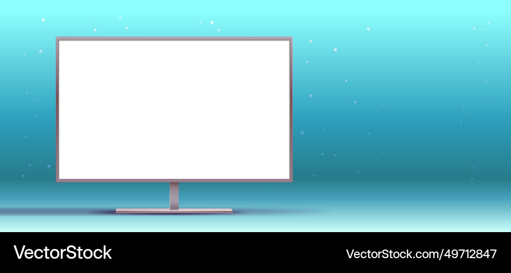 Tv or computer monitor with empty white screen Vector Image