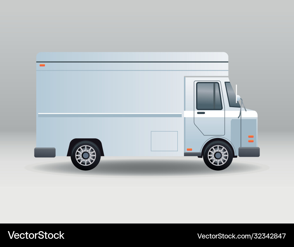 Van white branding isolated icon Royalty Free Vector Image