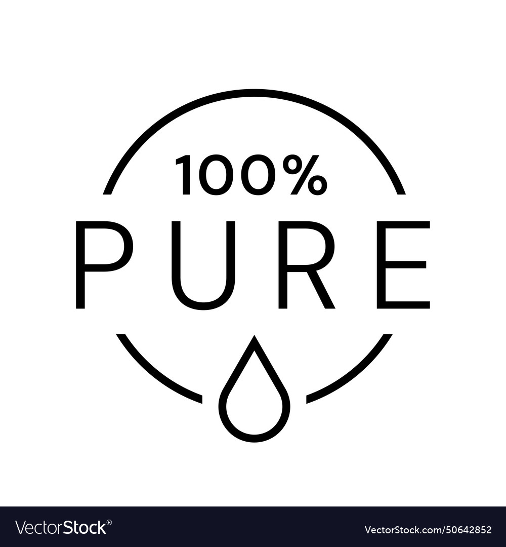 100 percent pure label sticker badge stamp icon Vector Image