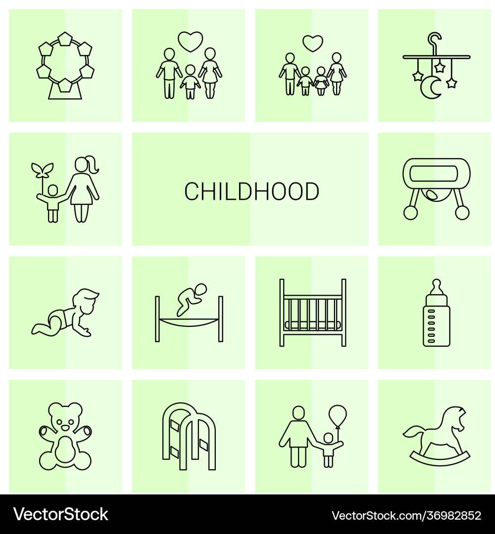 14 childhood icons Royalty Free Vector Image - VectorStock
