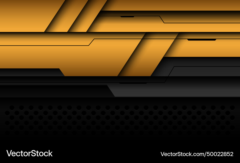 Abstract metallic yellow grey cyber black line Vector Image