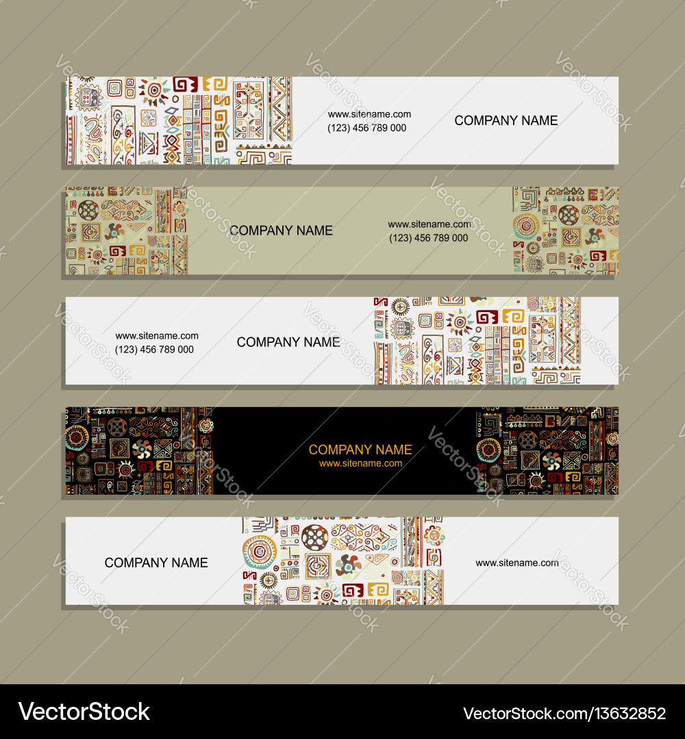 Banners design ethnic handmade ornament Royalty Free Vector