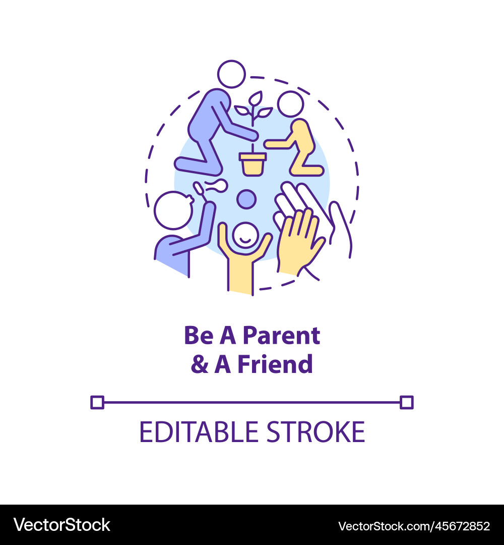 Be parent and friend concept icon Royalty Free Vector Image