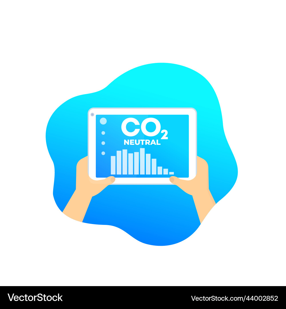 Carbon neutral co2 gas reduction art Royalty Free Vector