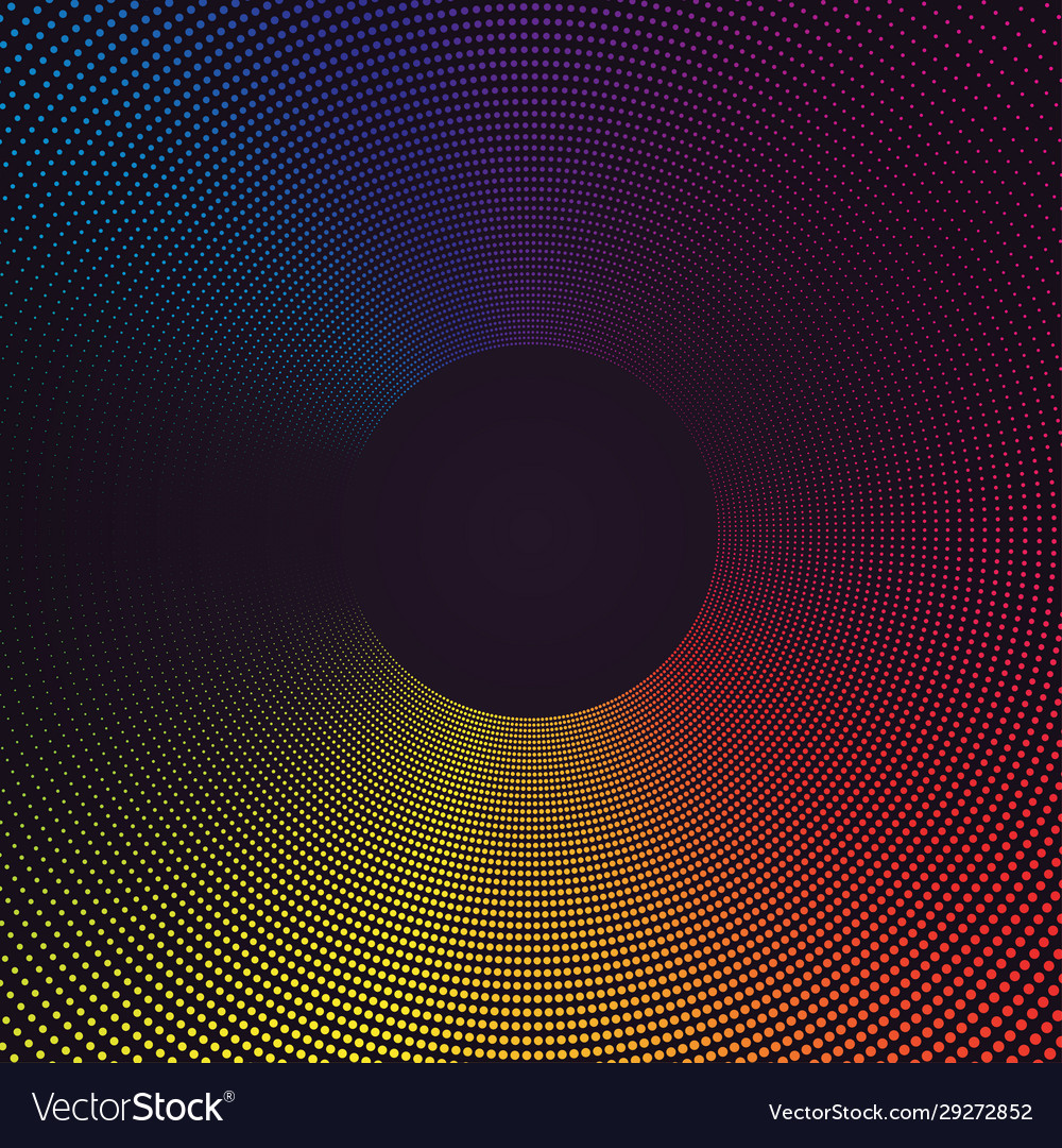 Colorful round spiral abstract rainbow dots Vector Image