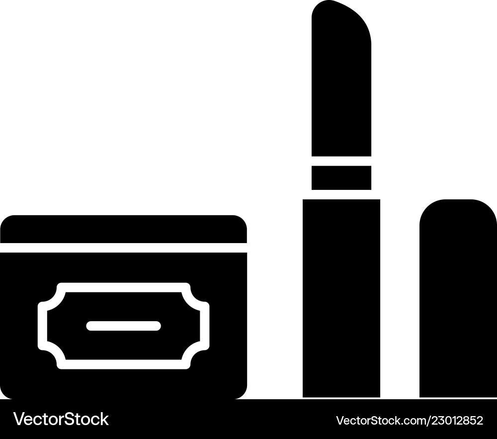 Cosmetics black icon sign on isolated Royalty Free Vector