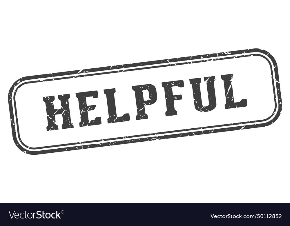 Helpful stamp rectangular on white Royalty Free Vector Image