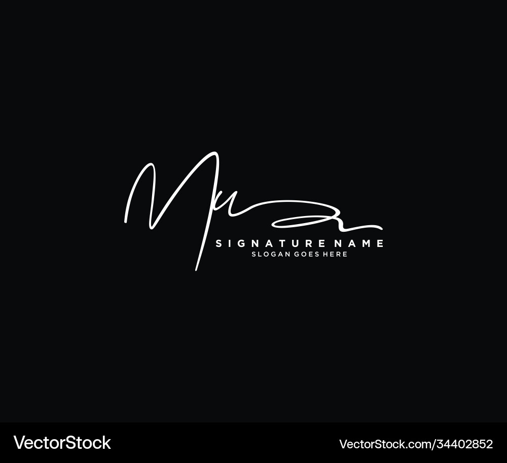 Letter mu signature logo template Royalty Free Vector Image