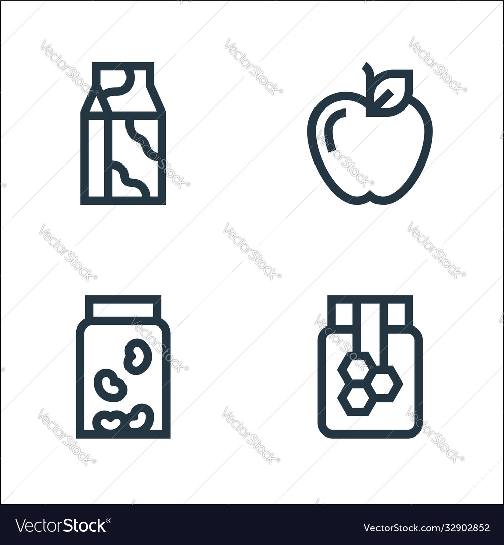 Nutrition line icons linear set quality line set Vector Image