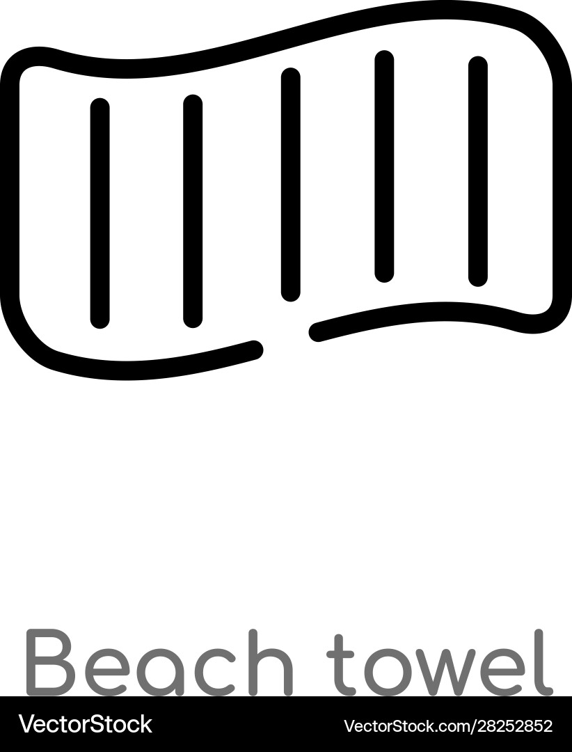 Outline beach towel icon isolated black simple Vector Image