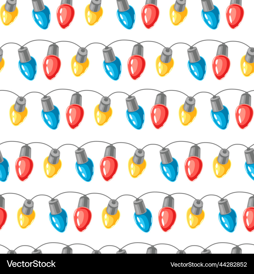 Seamless pattern with garland of light bulbs Vector Image