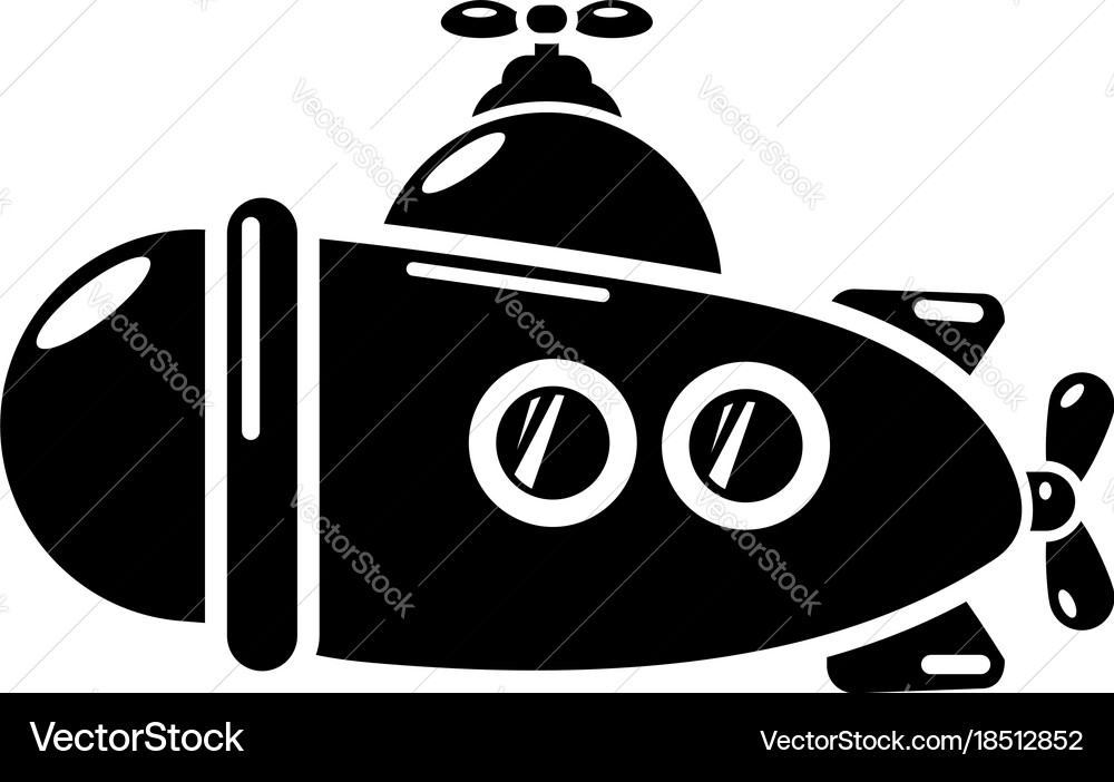 Submarine sea icon simple black style Royalty Free Vector