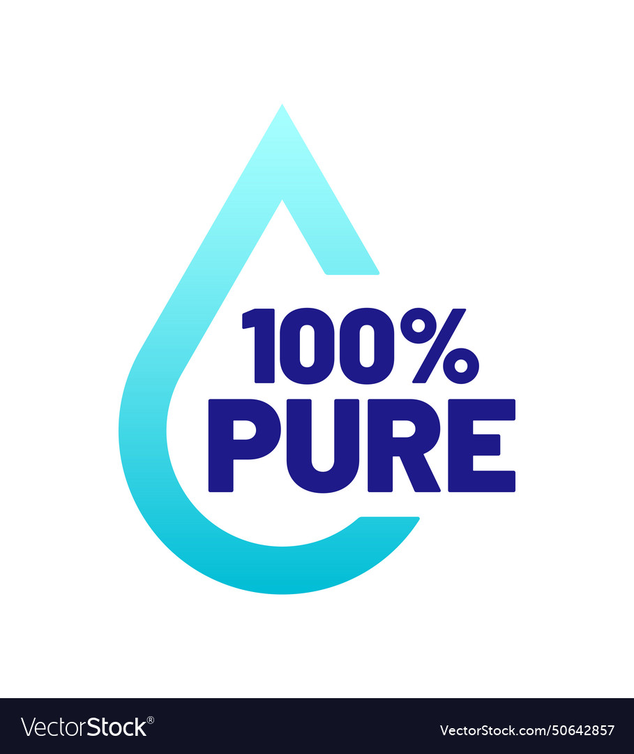 100 percent pure label sticker badge stamp icon Vector Image