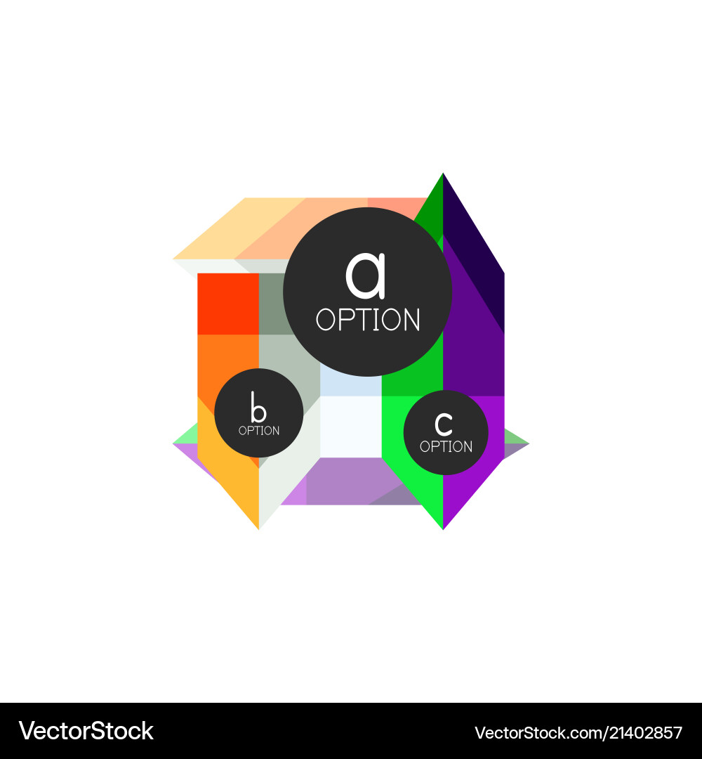 Abstract colorful geometric option infographics Vector Image