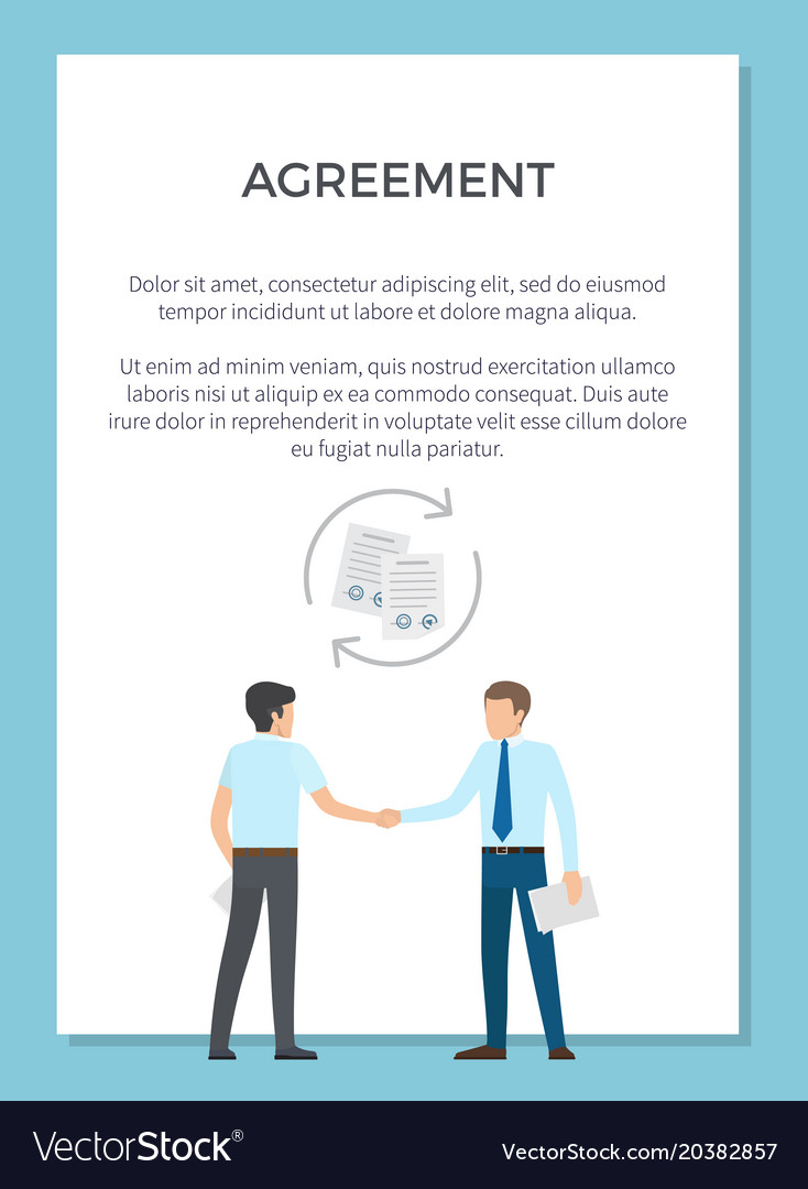 Agreement visualization poster Royalty Free Vector Image
