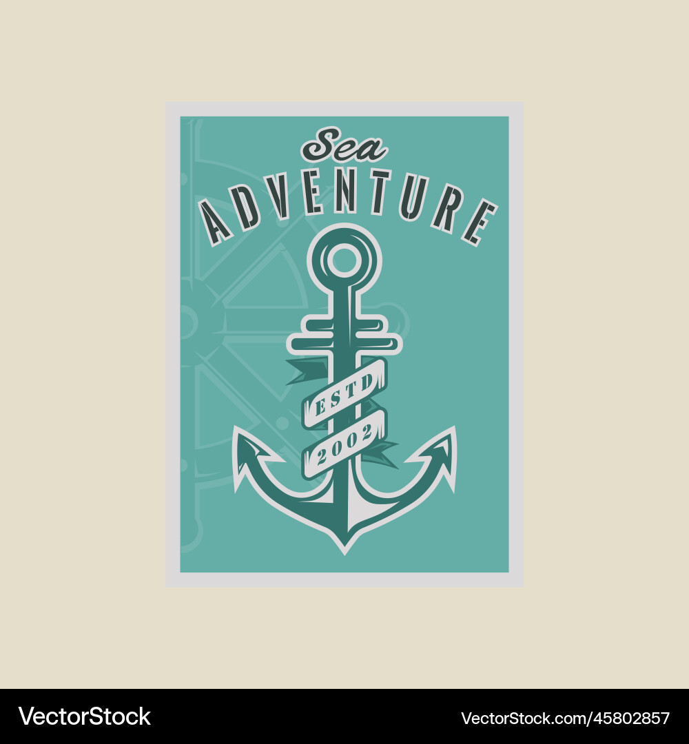 Anchor vintage poster template graphic design Vector Image