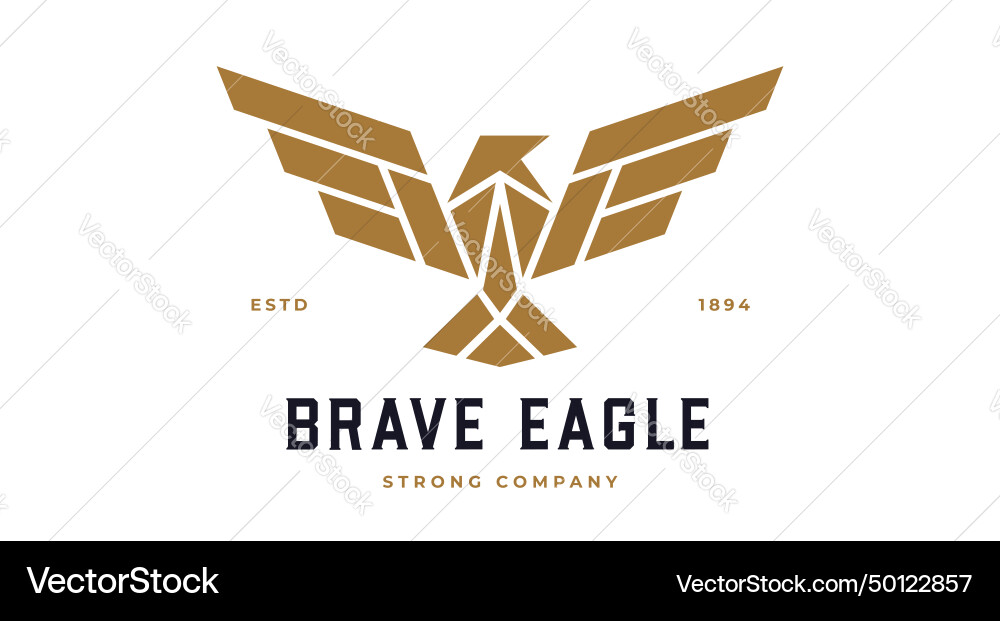 Bird label sign logo eagle raven phoenix brand Vector Image