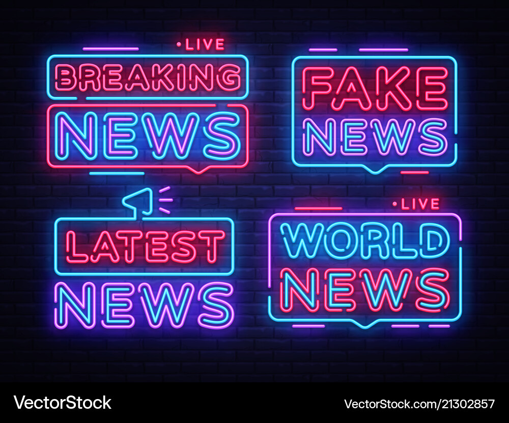 Breaking news collection sign design Royalty Free Vector