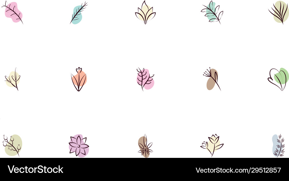 Bundle flowers hand draw style Royalty Free Vector Image