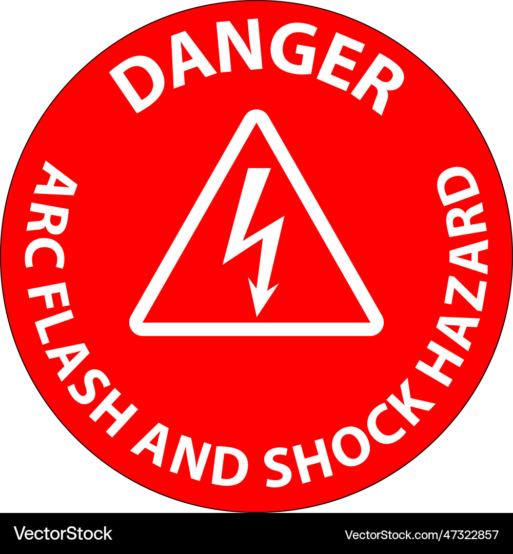 Danger floor sign arc flash and shock hazard Vector Image