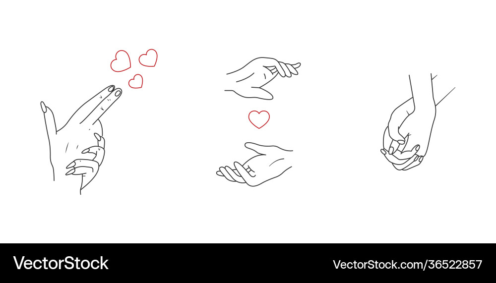 Hands gestures and heart shape couple icon Vector Image