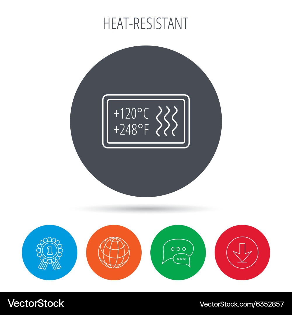 Heat resistant icon microwave dishwasher info Vector Image