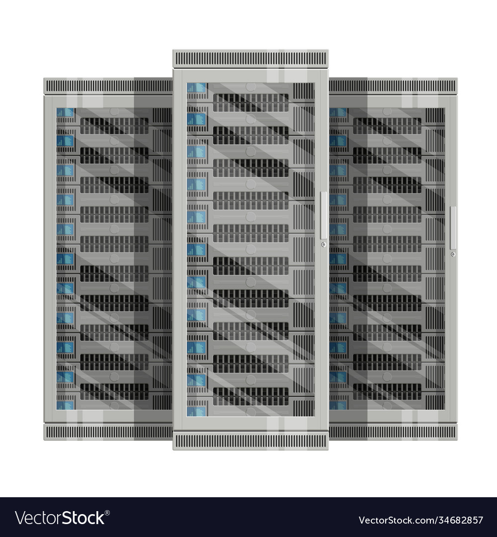 Network server with flat design Royalty Free Vector Image