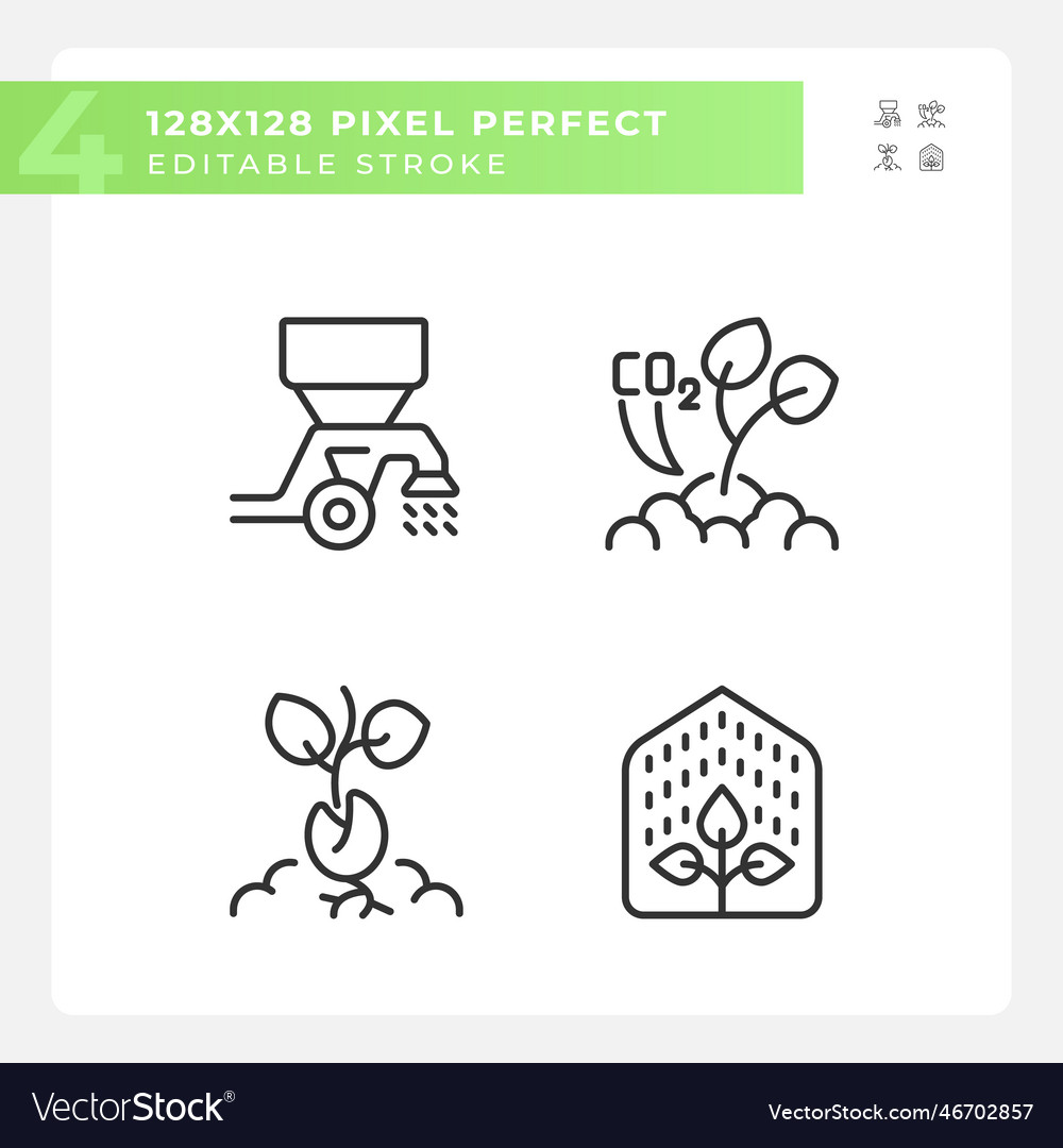 Plant development linear icons set Royalty Free Vector Image Plant development linear icons set Royalty Free Vector Image