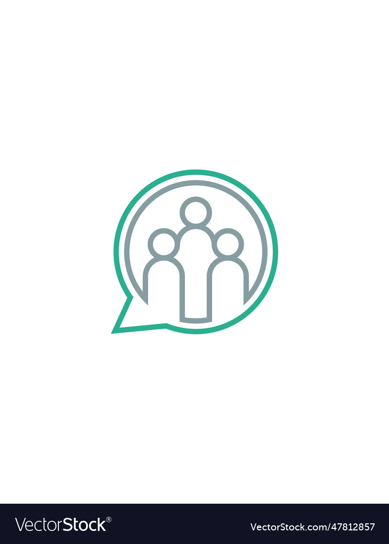 Speech bubble people chat logo three people icon Vector Image Speech bubble people chat logo three people icon Vector Image
