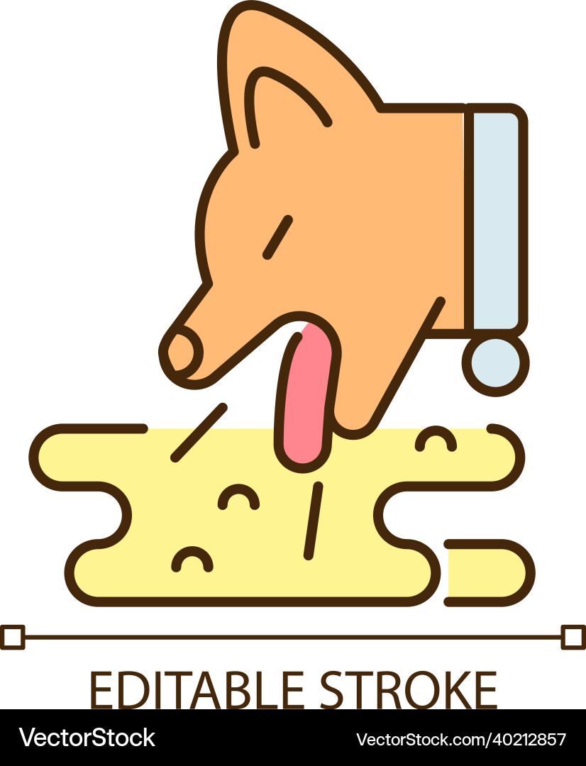 Vomiting pet rgb color icon Royalty Free Vector Image