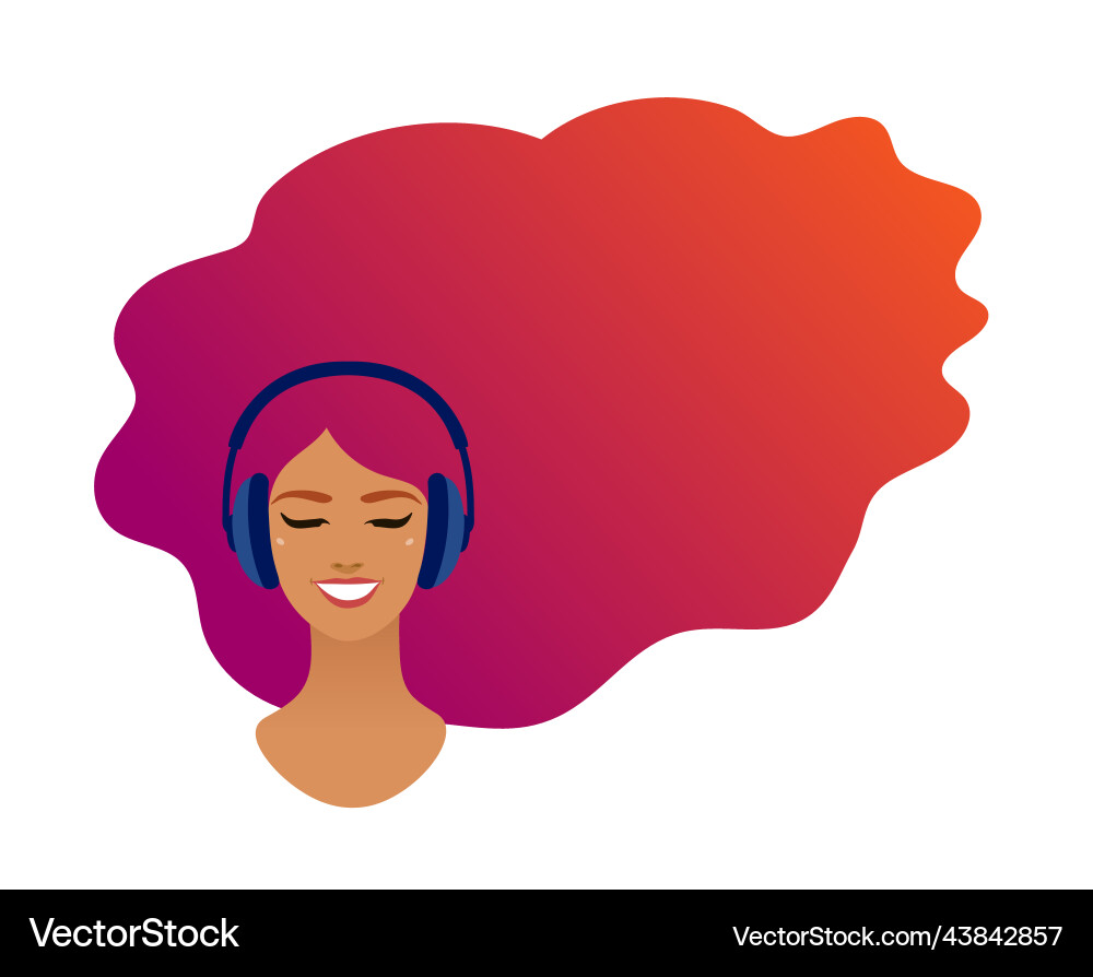 Woman with headphones Royalty Free Vector Image