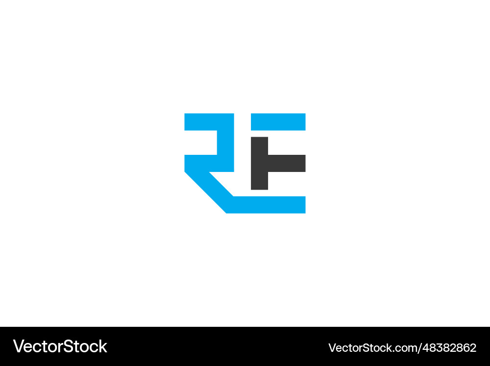 Alphabet initials logo re er r and e Royalty Free Vector