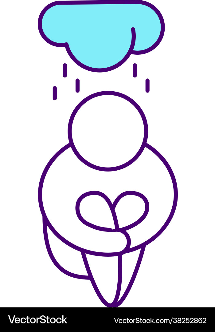Bad mood rgb color icon Royalty Free Vector Image