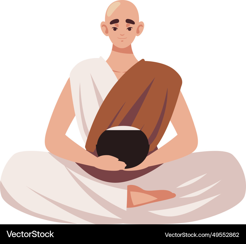 Buddhist monk religious Royalty Free Vector Image