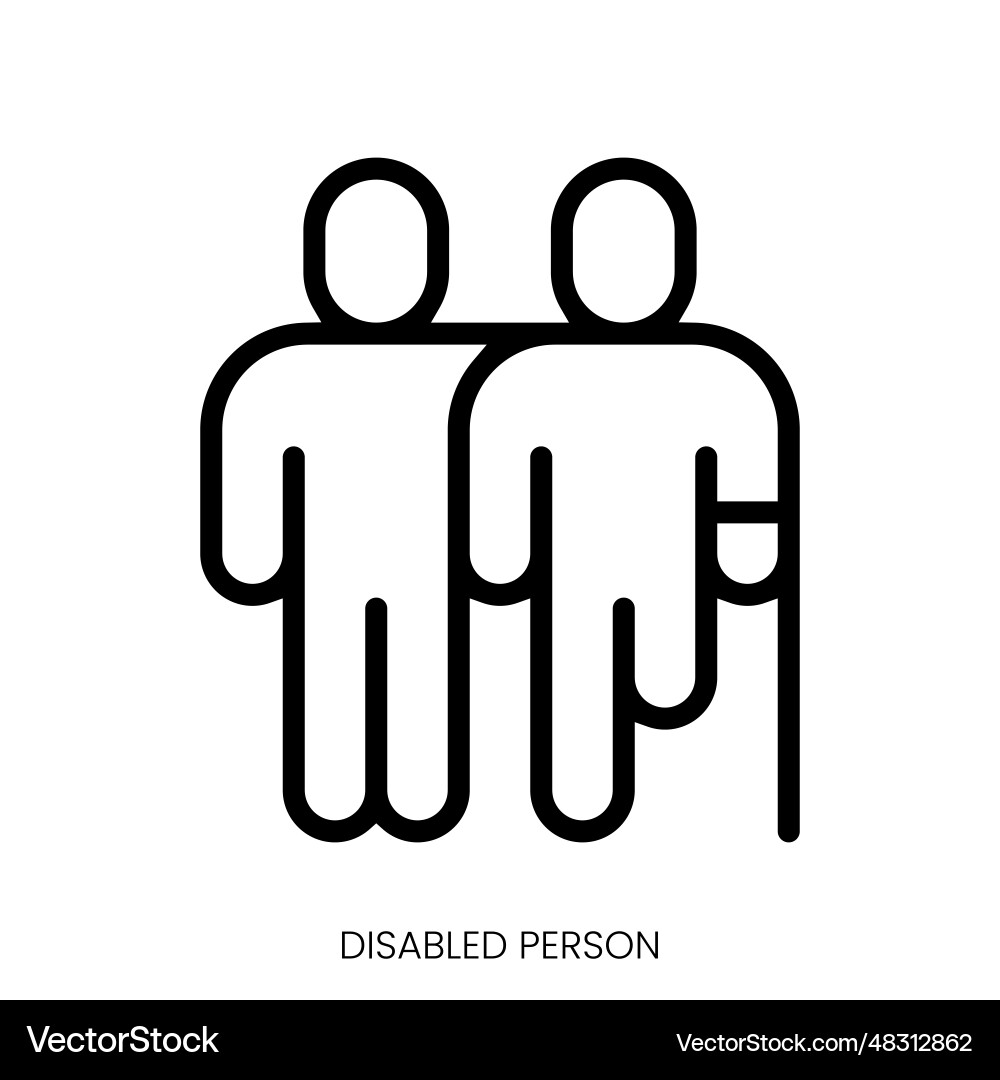 Disabled person icon line art style design Vector Image