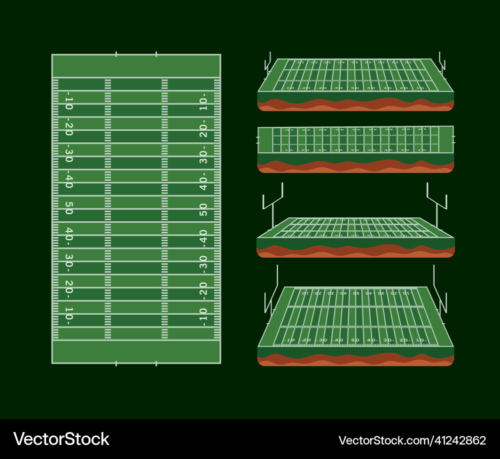 Five american football Royalty Free Vector Image