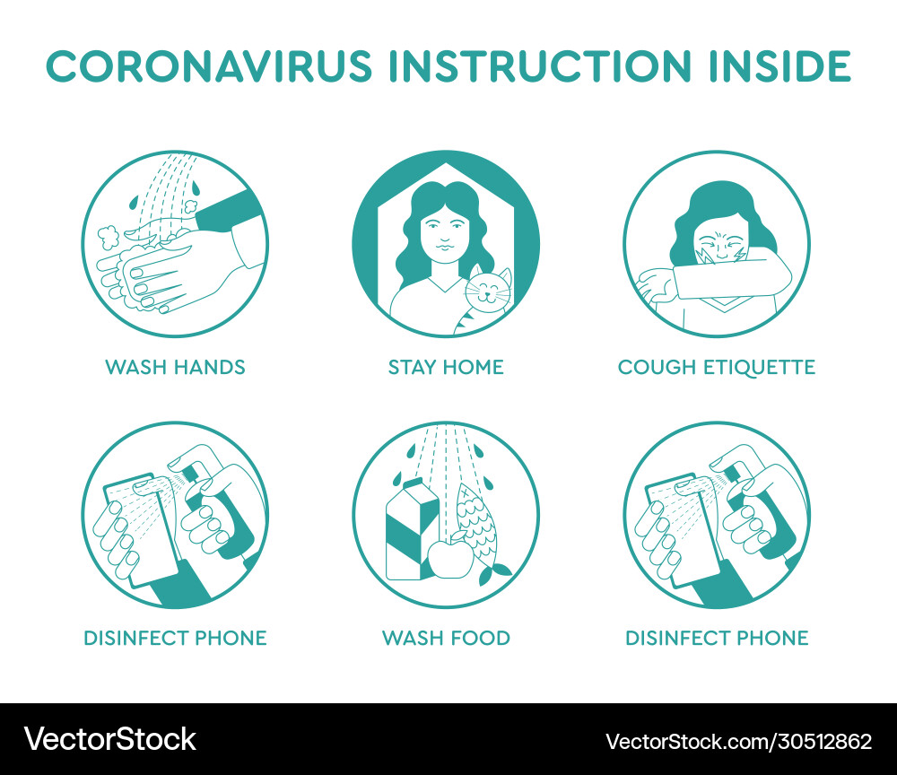Infographic icons coronavirus instruction Vector Image