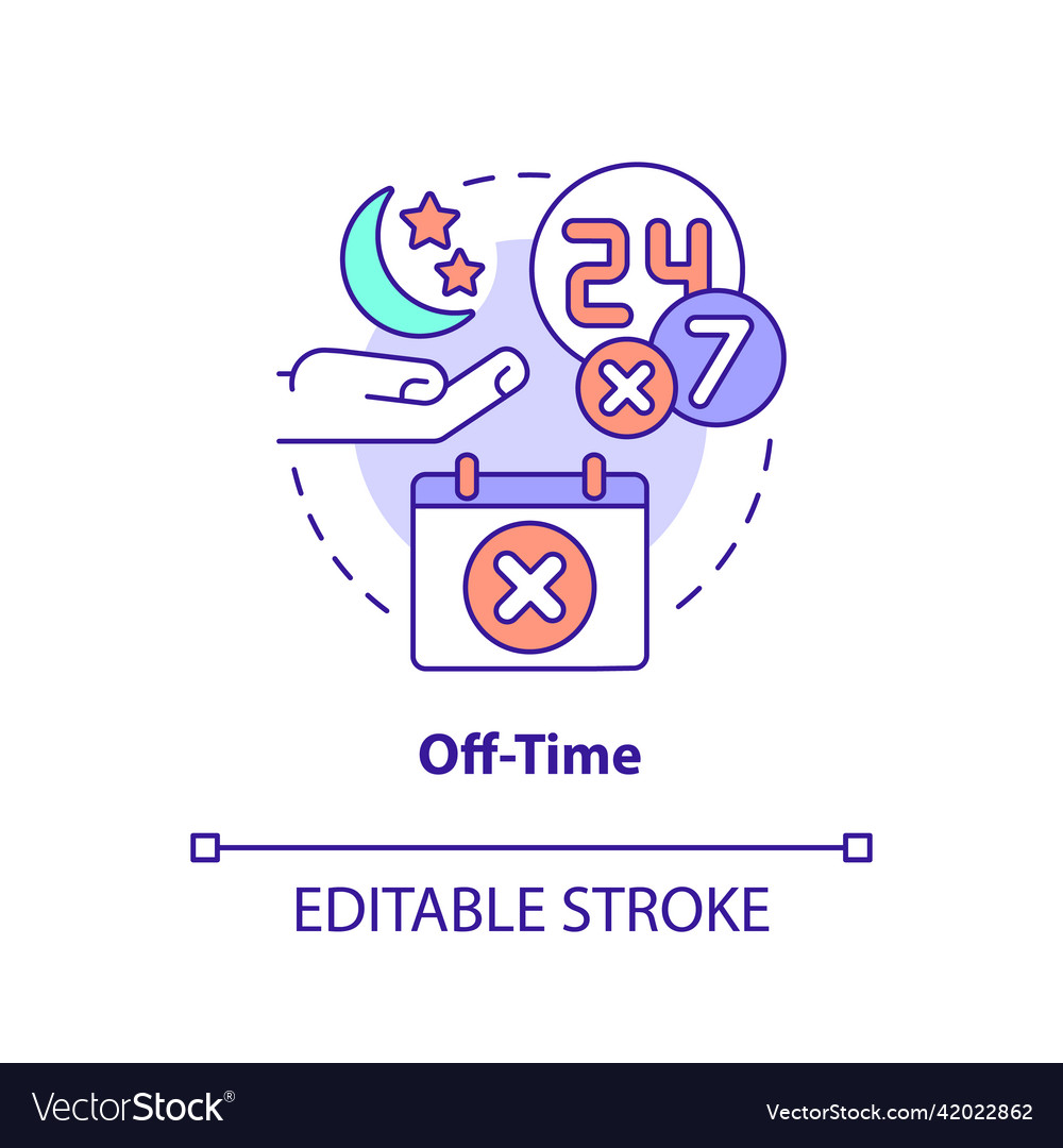 Off-time concept icon Royalty Free Vector Image