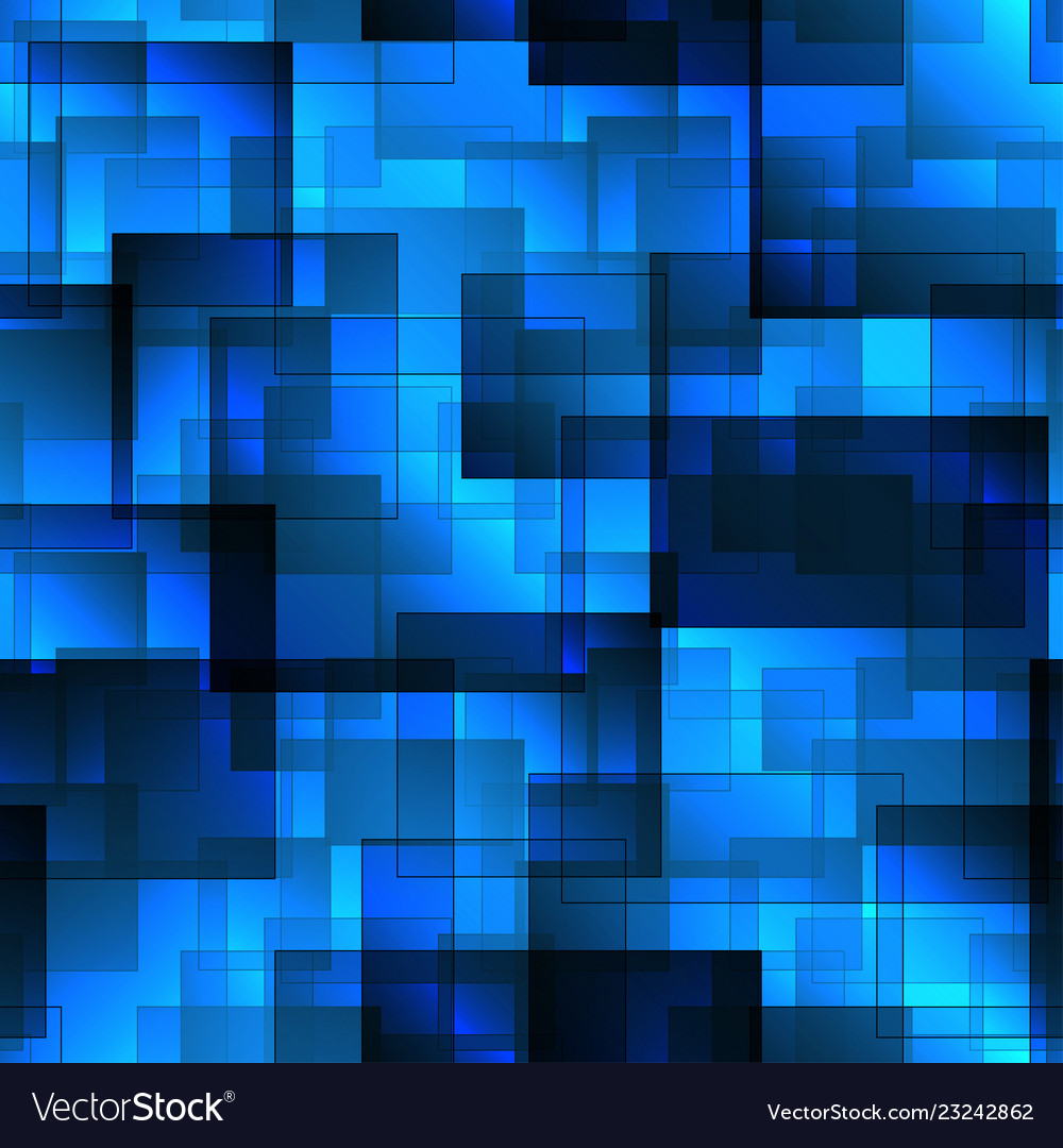 Pattern of blue tiles and squares with shadow Vector Image