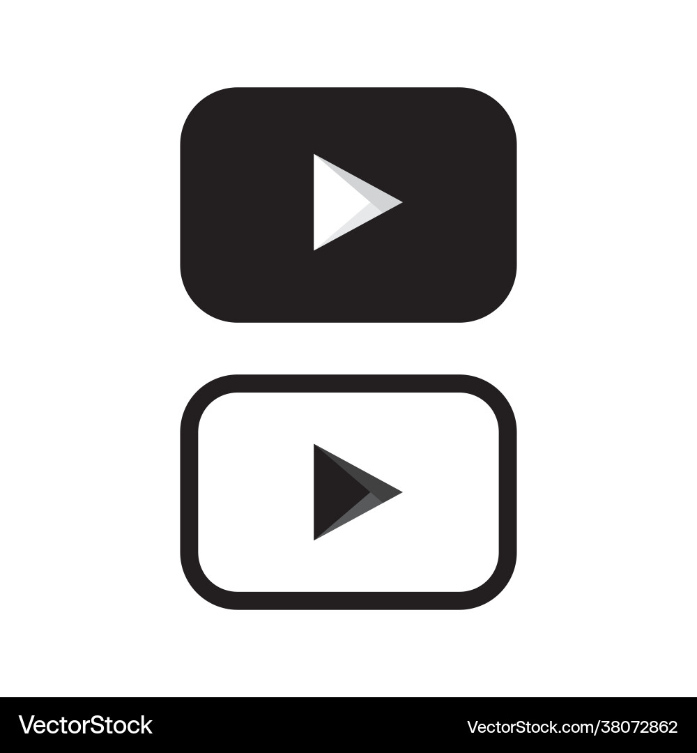 Play button icon flat social media sign mobile Vector Image