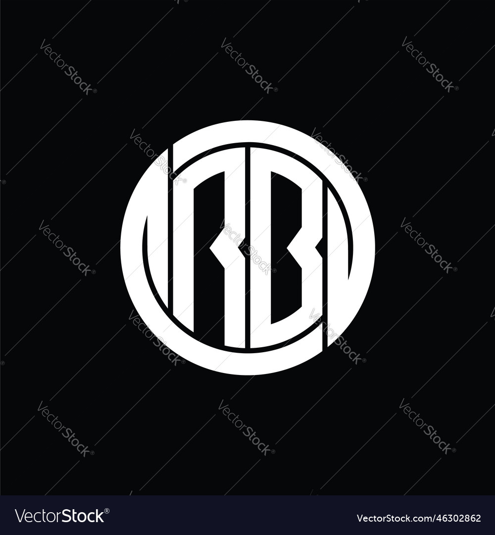 Rb logo monogram shield inside circle shape Vector Image