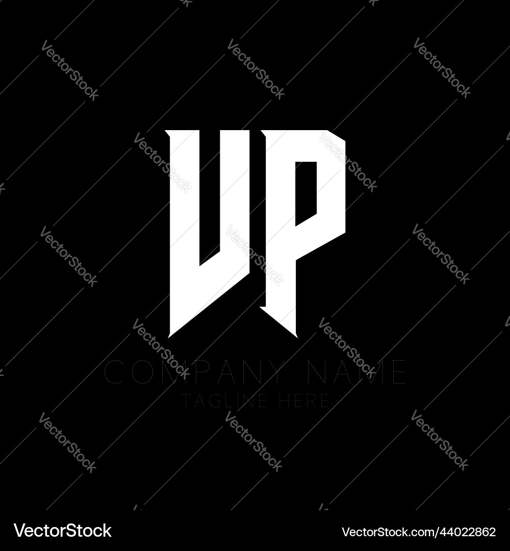 Vp letter logo design initial letters gamings Vector Image