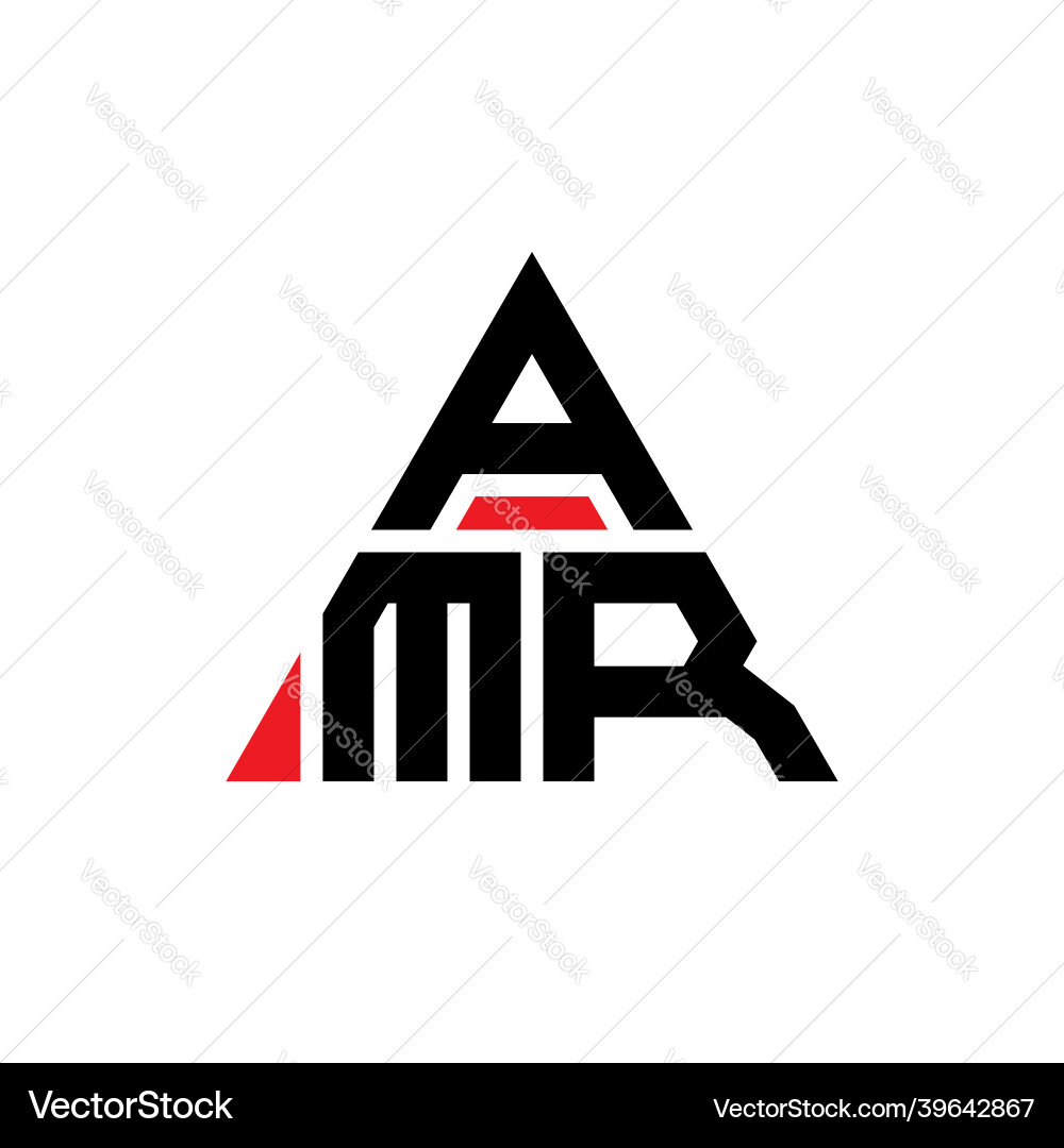 Amr triangle letter logo design with triangle Vector Image