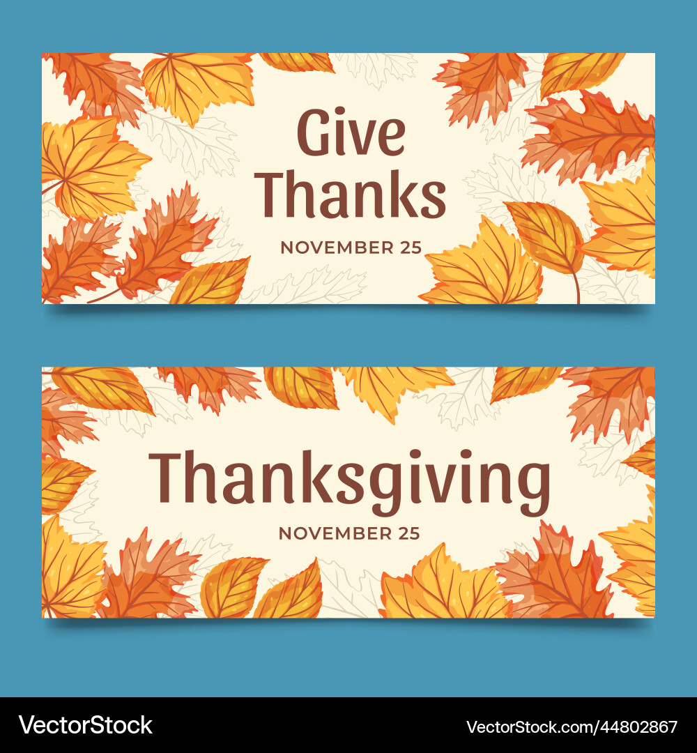 Banner web template thanksgiving leaves design Vector Image