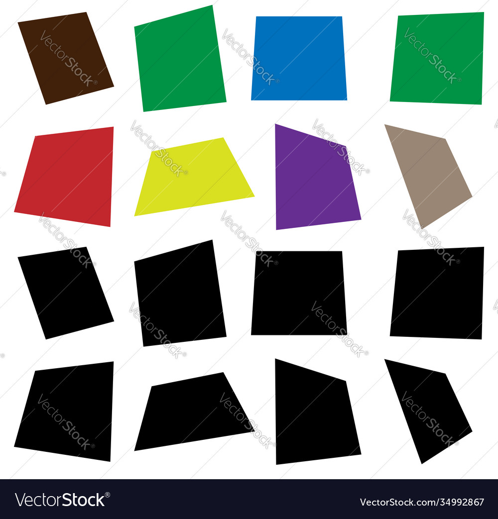Basic square shape square plane in perspective 3d Vector Image