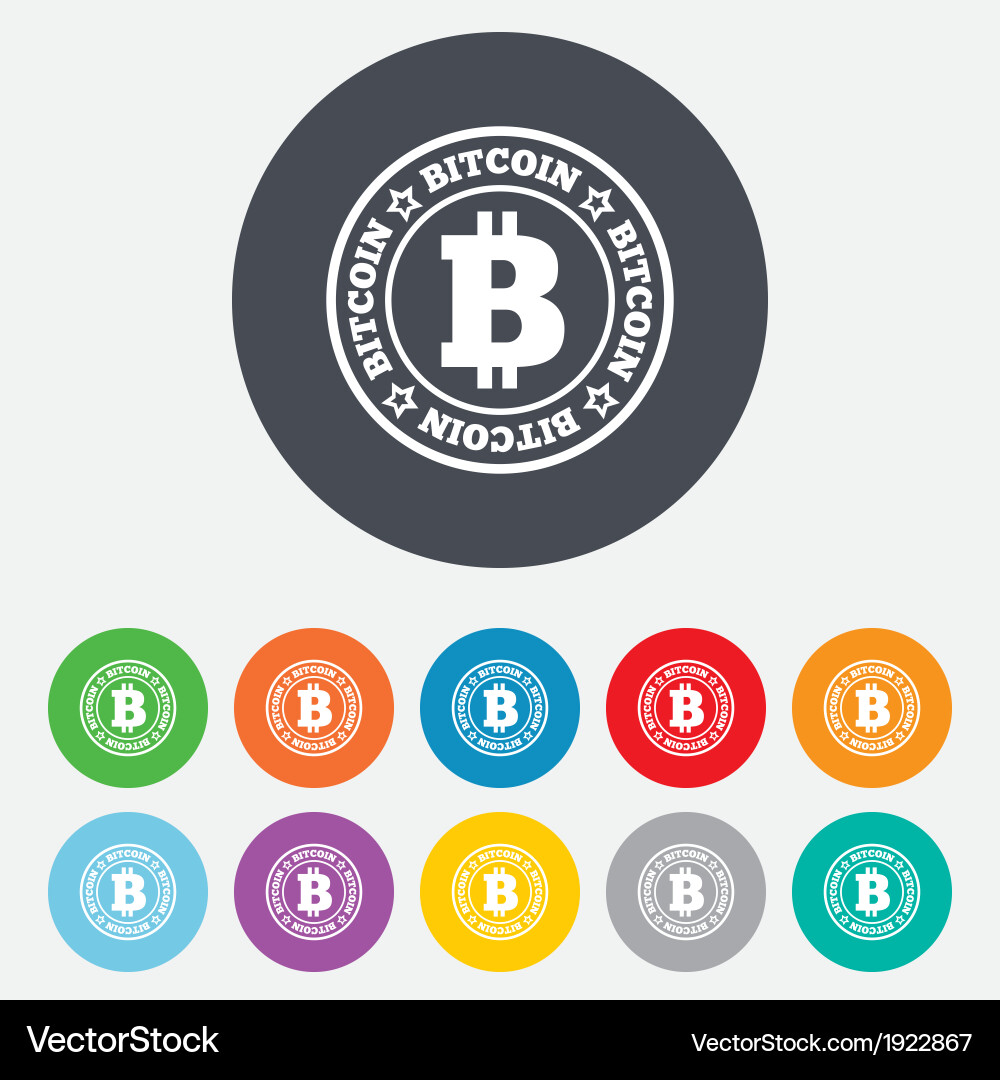 Bitcoin sign icon cryptography currency symbol Vector Image