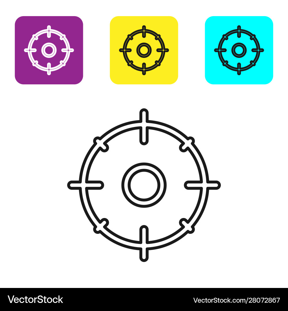 Black line target sport for shooting competition Vector Image